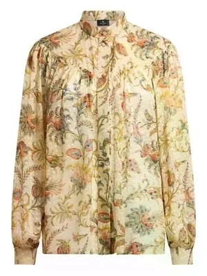 Etro Dotted-effect Floral Top