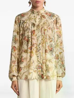 Etro Dotted-effect Floral Top