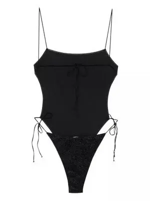 Oseree Glitter One-piece Swimsuit - Black