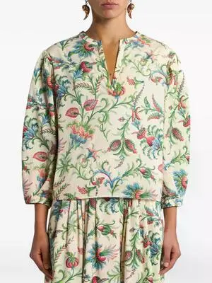 Etro Floral-motif V-neck Top