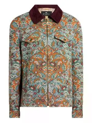 Etro Zip-up Floral Jacket - Blue