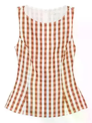 Faithfull The Brand Gingham Peplum Blouse