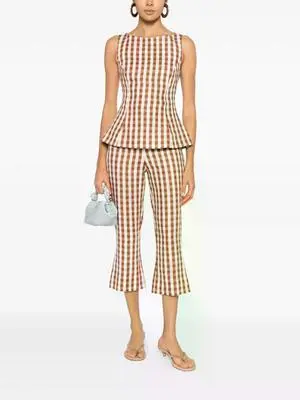 Faithfull The Brand Gingham Peplum Blouse