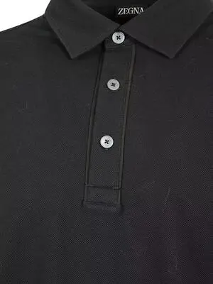 Zegna Buttoned Polo Shirt - Black