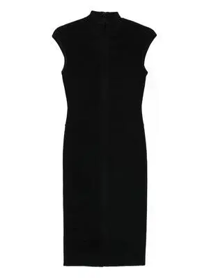 Herve Leger Davina High-neck Midi Dress - Black
