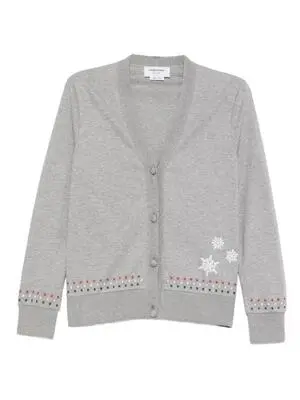 Thom Browne Snowflake-embroidered Cotton Cardigan