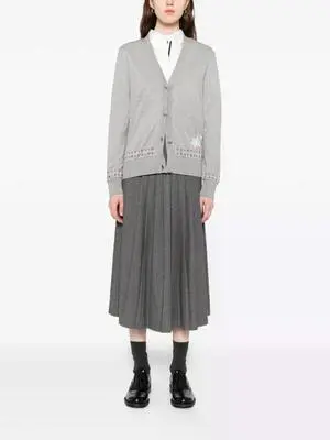 Thom Browne Snowflake-embroidered Cotton Cardigan