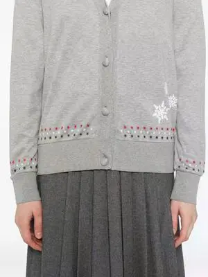 Thom Browne Snowflake-embroidered Cotton Cardigan
