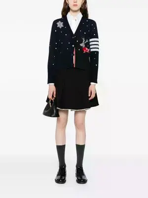 Thom Browne Reindeer Intarsia Jacquard Cardigan