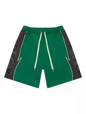 GODSPEED Graphic Print Track Shorts - Green