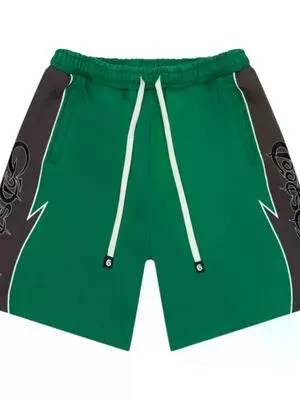 GODSPEED Graphic Print Track Shorts - Green