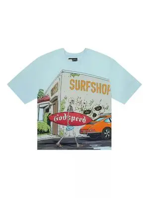 GODSPEED Surf Shop Graphic T-shirt - Blue