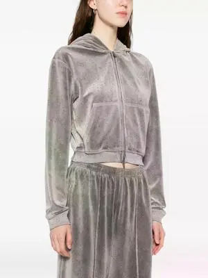 Alexander Wang Crystal-embellished Hoodie - Grey