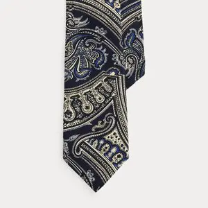 Ralph Lauren Paisley Wool Challis Neck Tie - Navy