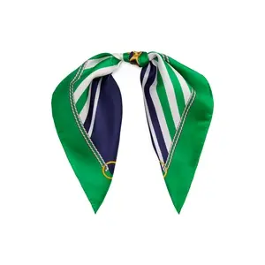 Ralph Lauren Striped Anchor-crest Silk Square Scarf
