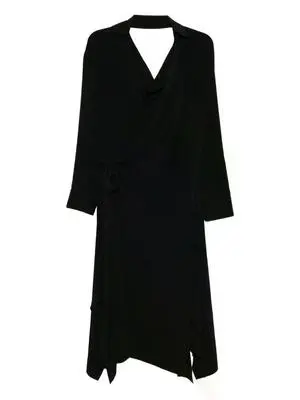 Yohji Yamamoto Crepe De Chine Wrap Dress