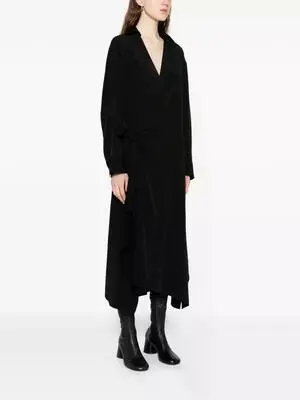 Yohji Yamamoto Crepe De Chine Wrap Dress