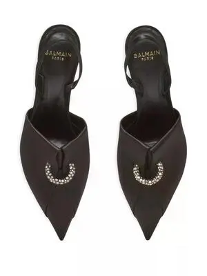 Balmain Piercing-detail Satin Pumps