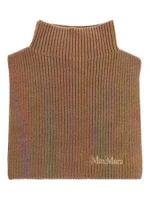 Max Mara Ribbed High-neck Virgin-wool Scarf - Brown