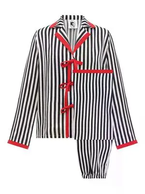 Sleeper The Bow Striped Pajama - Black