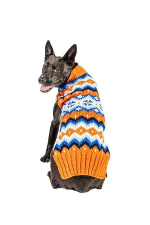 CHILLY DOG Campfire Fair Isle Wool Dog Sweater