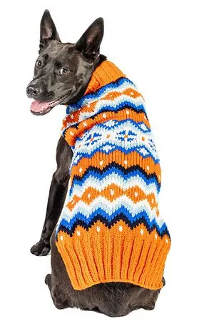 CHILLY DOG Campfire Fair Isle Wool Dog Sweater