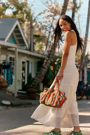 Free People Baby Oksana Tote - Orange Mix