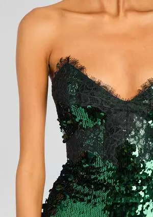 Retrofete Ellen Sequin Midi Dress - Pine