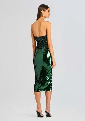 Retrofete Ellen Sequin Midi Dress - Pine