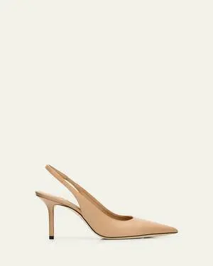JIMMY CHOO 85mm Love Leather Slingback Pumps - Chai