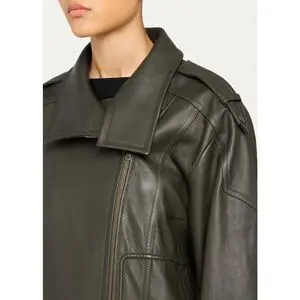 Vince Oversized Leather Aviator Jacket