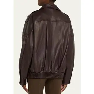 Vince Oversized Leather Aviator Jacket