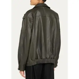 Vince Oversized Leather Aviator Jacket