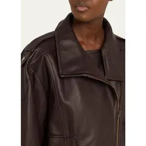 Vince Oversized Leather Aviator Jacket