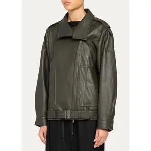 Vince Oversized Leather Aviator Jacket
