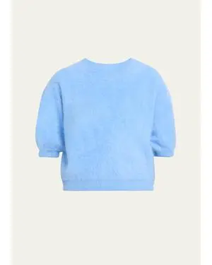 LISA YANG Juniper Brushed Cashmere Sweater - Azure