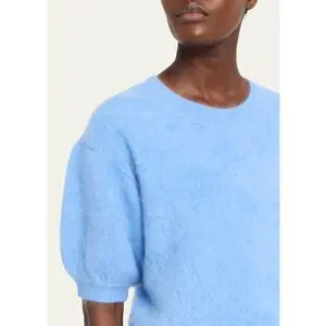 LISA YANG Juniper Brushed Cashmere Sweater - Azure