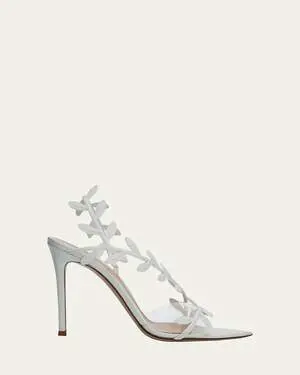 GIANVITO ROSSI 105mm Flavia Leather Wrap Sandals - White