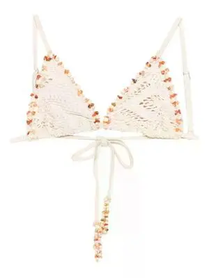 PatBO Beaded Bikini Top - Neutrals