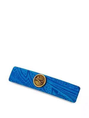 Etro Printed Metallic Hair Clip - Blue