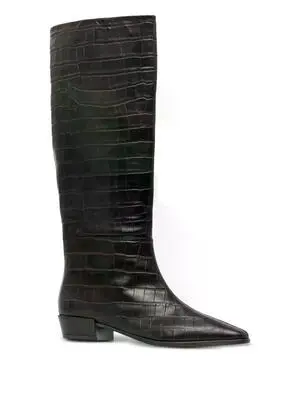 SUMMERY COPENHAGEN Pointed-toe Crocodile-effect Knee-high Boots