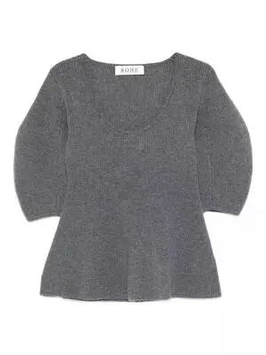 RÓHE Puffed-sleeve Knitted Top