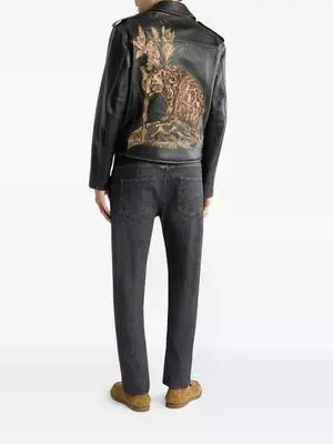 Etro Leopard-print Leather Jacket