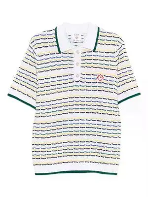 Casablanca Striped-pattern Knitted Polo Shirt