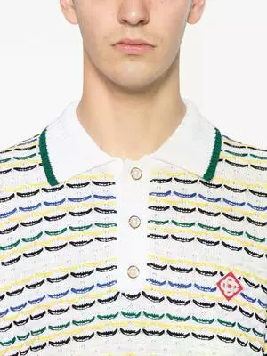 Casablanca Striped-pattern Knitted Polo Shirt