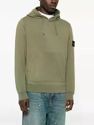 Stone Island Pouch Pocket Hooded Sweatshirt - Green