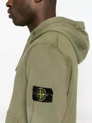 Stone Island Pouch Pocket Hooded Sweatshirt - Green