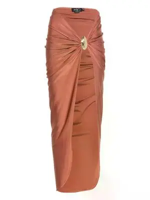PatBO Gold-tone Draped Sarong - Brown