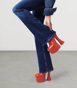CHRISTIAN LOUBOUTIN Aquabootie 160 Leather Ankle Boots - Orange