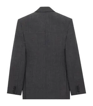 Saint Laurent Wool Double-breasted Jacket - Grey